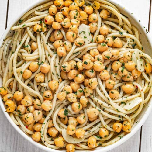 Chickpea Pasta with Garlic and Herbs - Cooking For Peanuts