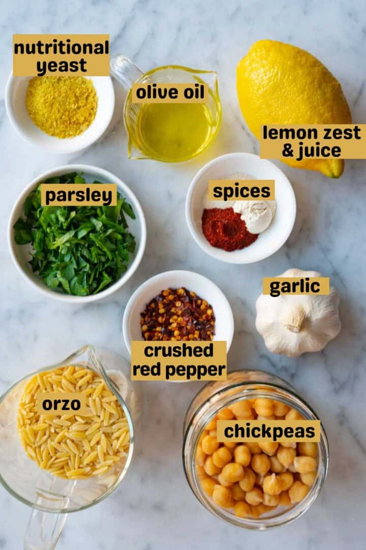 Orzo Pasta with Chickpeas - Cooking For Peanuts