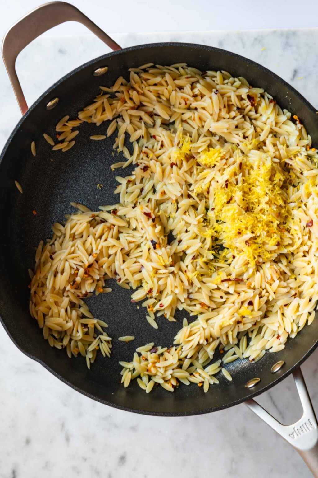 Orzo Pasta with Chickpeas - Cooking For Peanuts