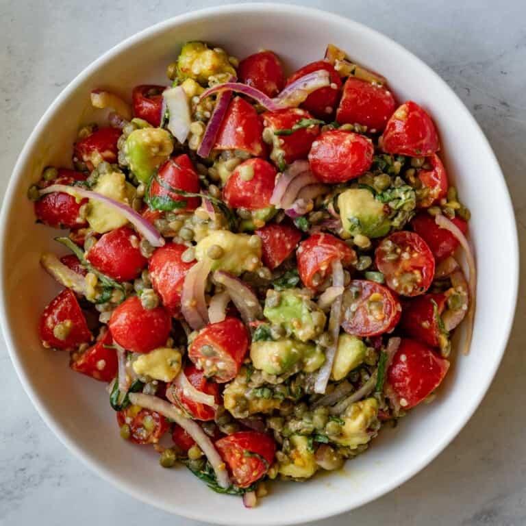 Cherry Tomato Salad with Lentils - Cooking For Peanuts