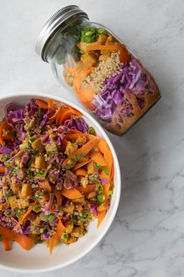 Crunch Salad with Tempeh (High-Protein) - Cooking For Peanuts