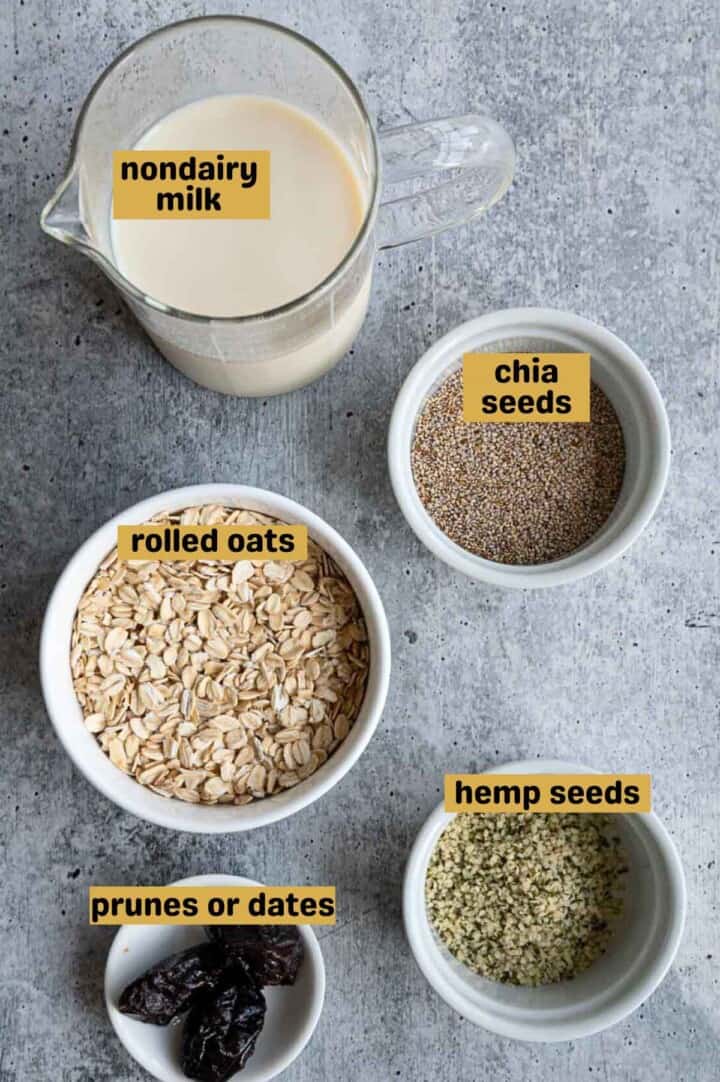 Overnight Oats with Chia Seeds (Basic Recipe) - Cooking For Peanuts