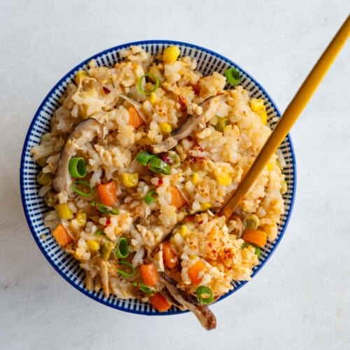 One-Pot Rice Cooker Tofu Fried Rice - Cooking For Peanuts