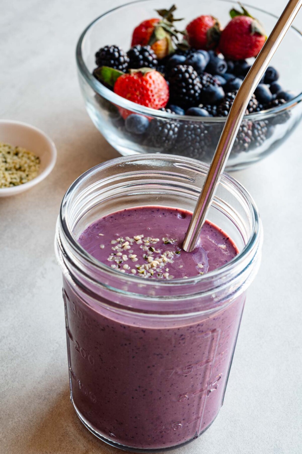 5-Minute Blueberry Mango Smoothie Recipe (No Banana!) - Cooking For Peanuts