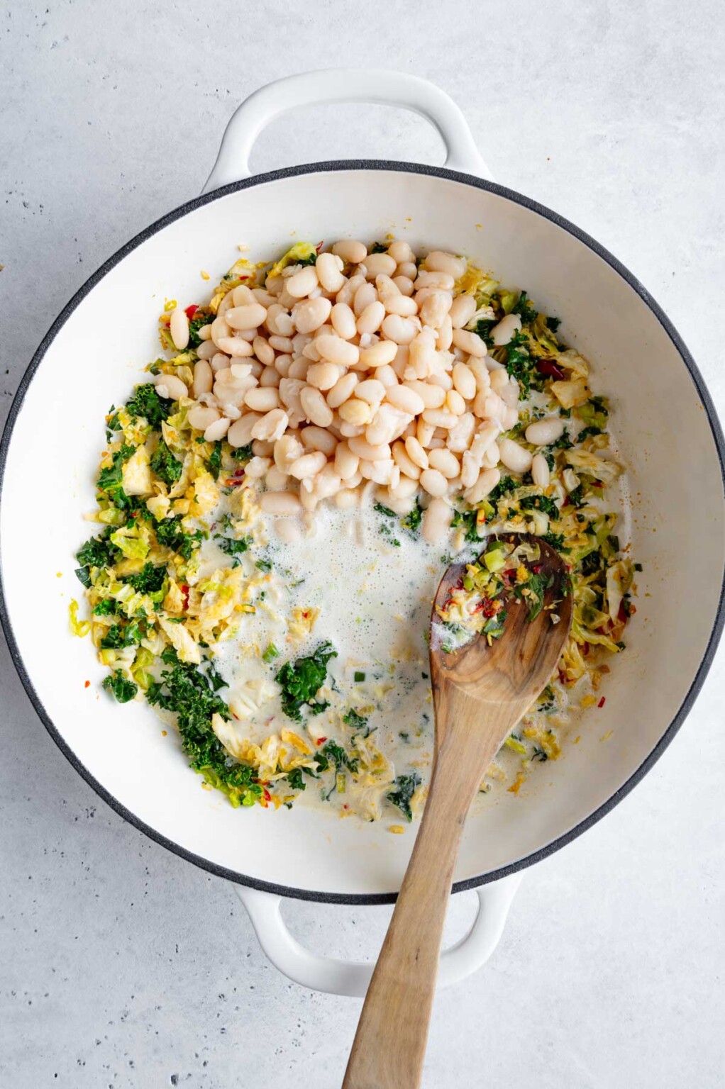 Easy Creamy Miso Beans with Cabbage - Cooking For Peanuts