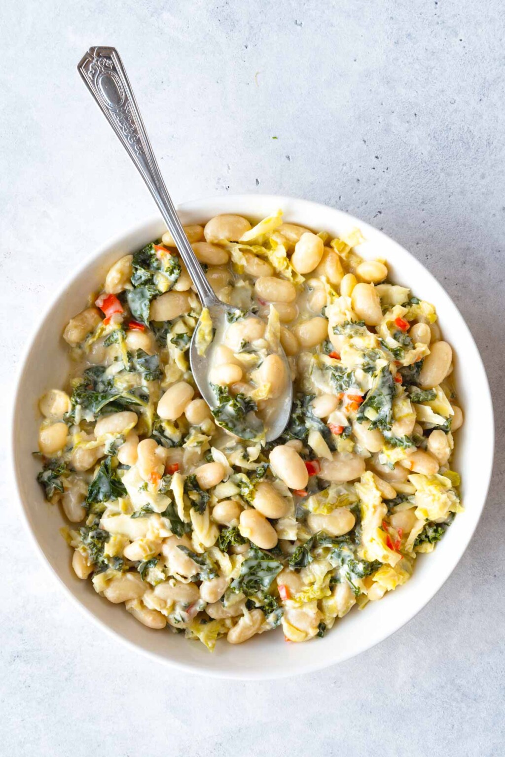 Easy Creamy Miso Beans with Cabbage - Cooking For Peanuts