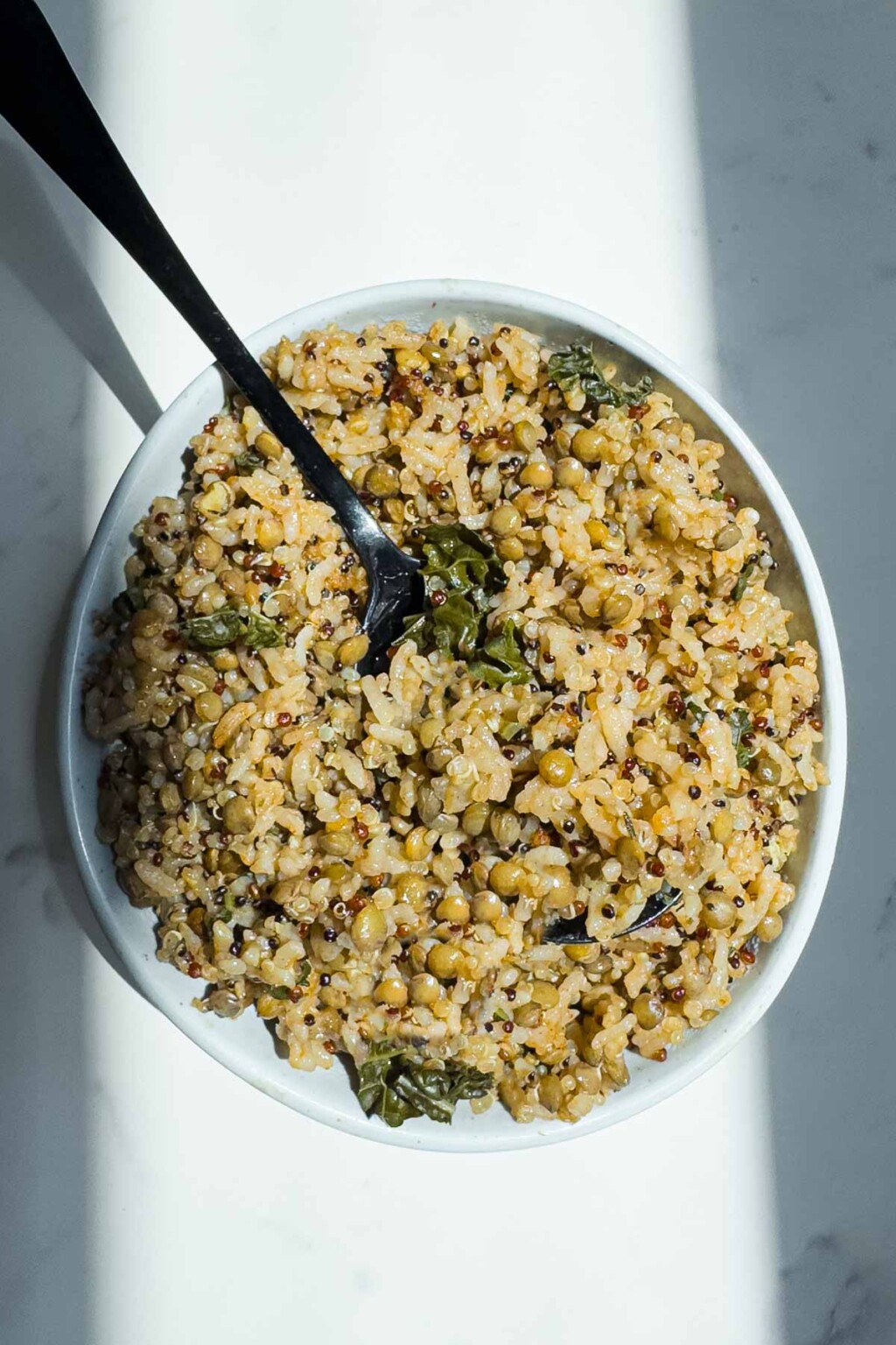 Lentil Quinoa Rice with Kale (Stovetop or Rice Cooker) - Cooking For ...