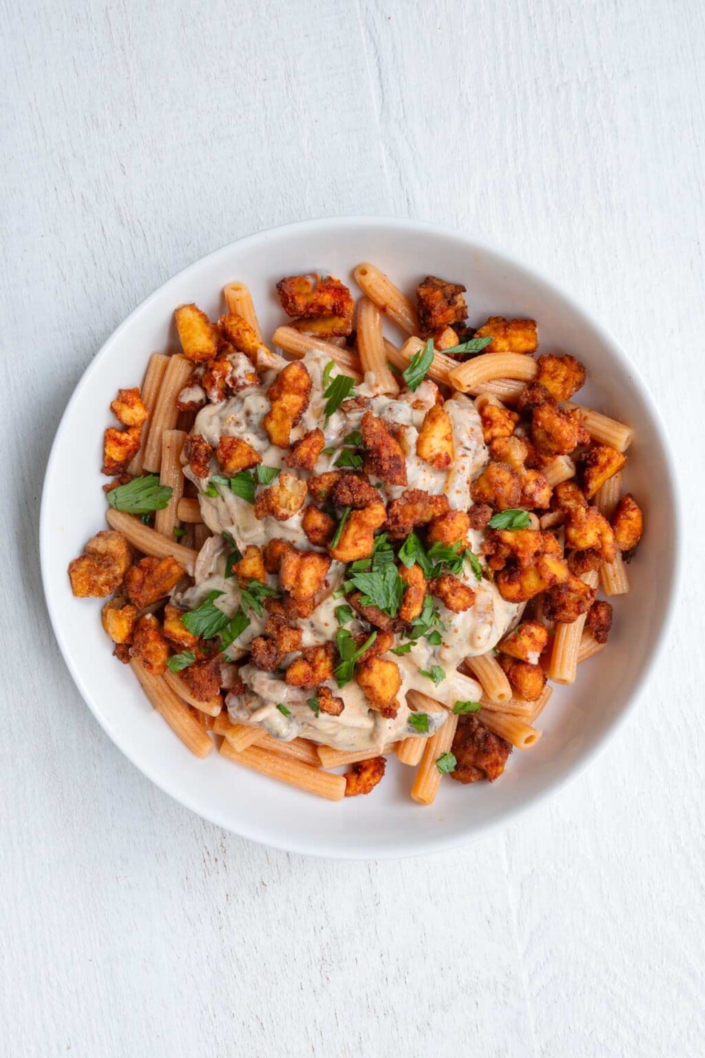 High-Protein Creamy Mushroom Pasta with Tofu (42g Protein) - Cooking ...