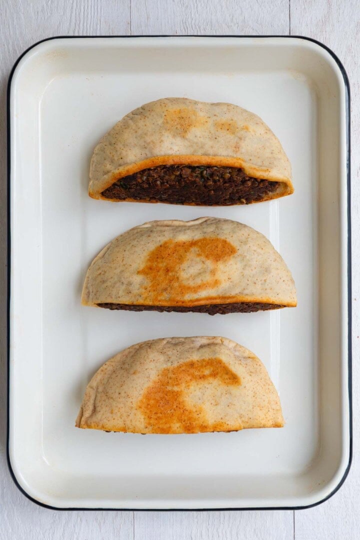Arayes Recipe (Lentil-Stuffed Crispy Pita, 36 Grams Protein) - Cooking ...